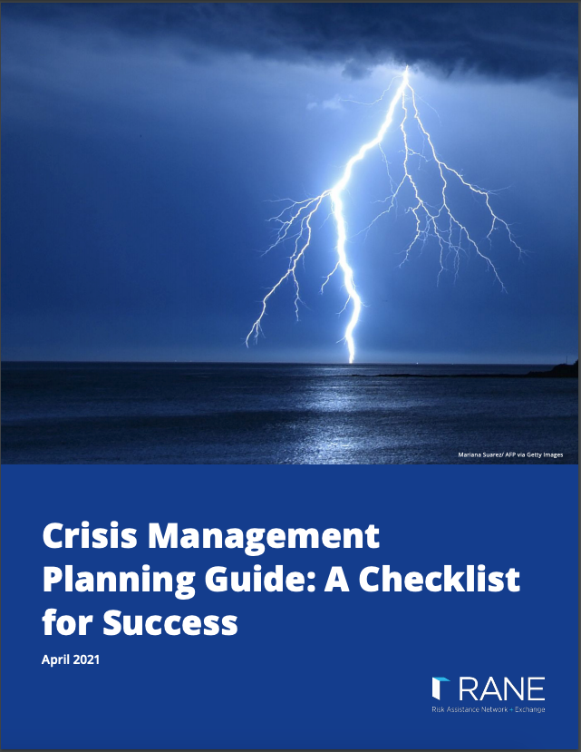 Crisis Management Planning Guide: A Checklist for Success – RANE Store